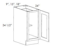 AR-FB09 Full Height Single Door Cabinets 9 Inch Base Cabinet | Woodland ...